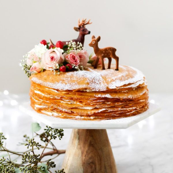 Whipped Strawberry Cheesecake Crêpe Cake - Constellation Inspiration