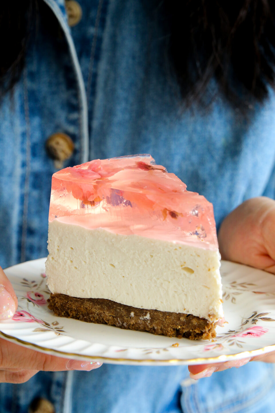 No-Bake Cherry Blossom Jelly Cheesecake - Constellation Inspiration